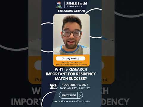 FREE Research Webinar Alert: Why Research Matters for your Residency Match?