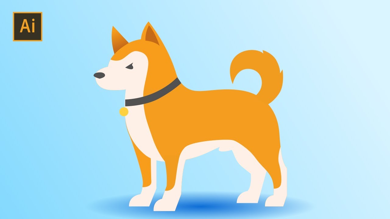 How to make Dog illustration | adobe illustrator vector art for beginners | FREE DOWNLOAD