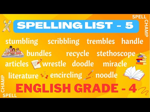 English Grade 4 Spelling List 5