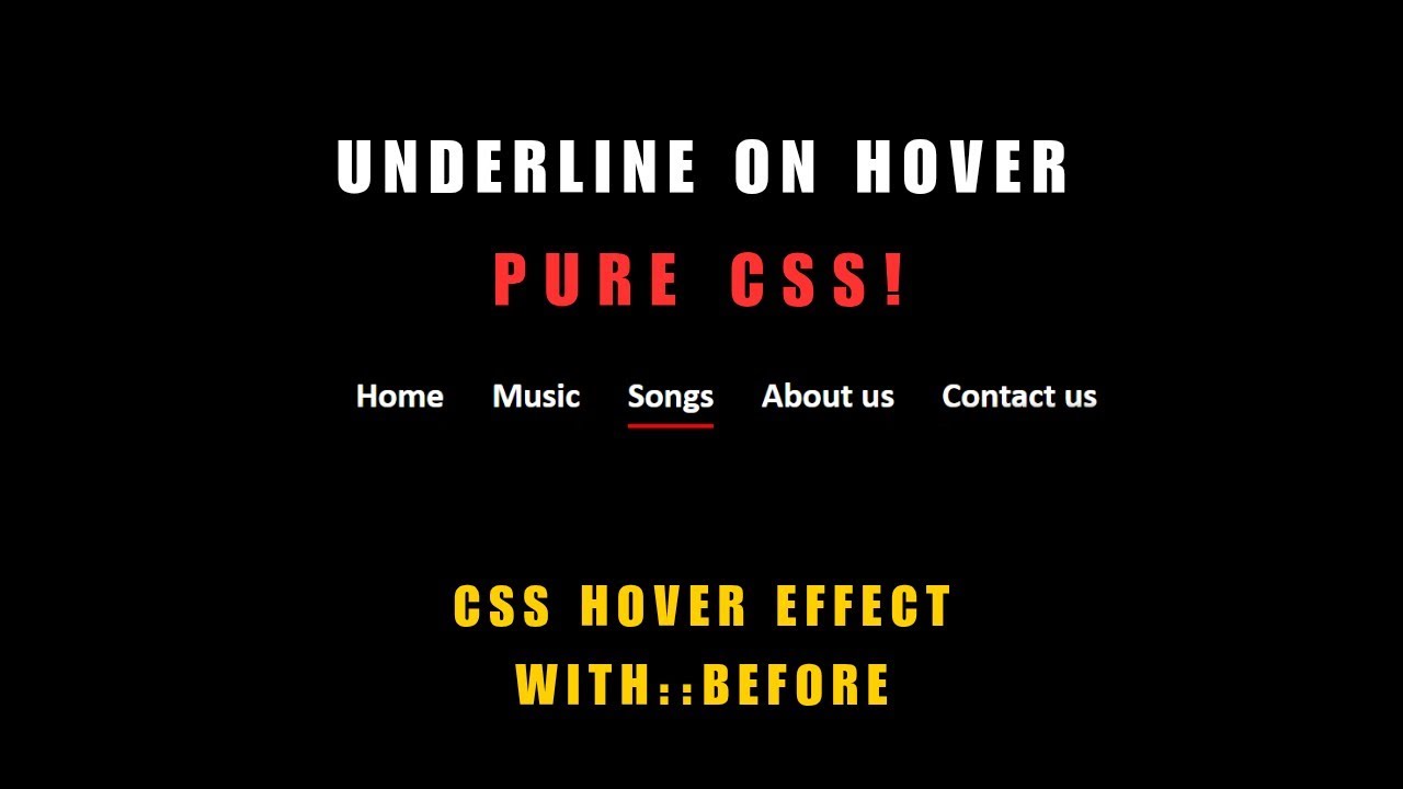 🔥 Amazing CSS Underline Hover Effect Using:: before | CSS Menu Hover Animation Tutorial