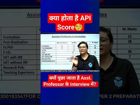 What is an API Score? Asst. Professor Interview API Score #shorts #shortsfeed #assistantprofessor