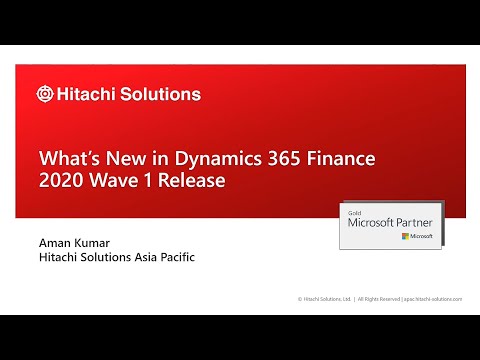 What's New in Microsoft Dynamics 365 Finance 2020 Release Wave 1