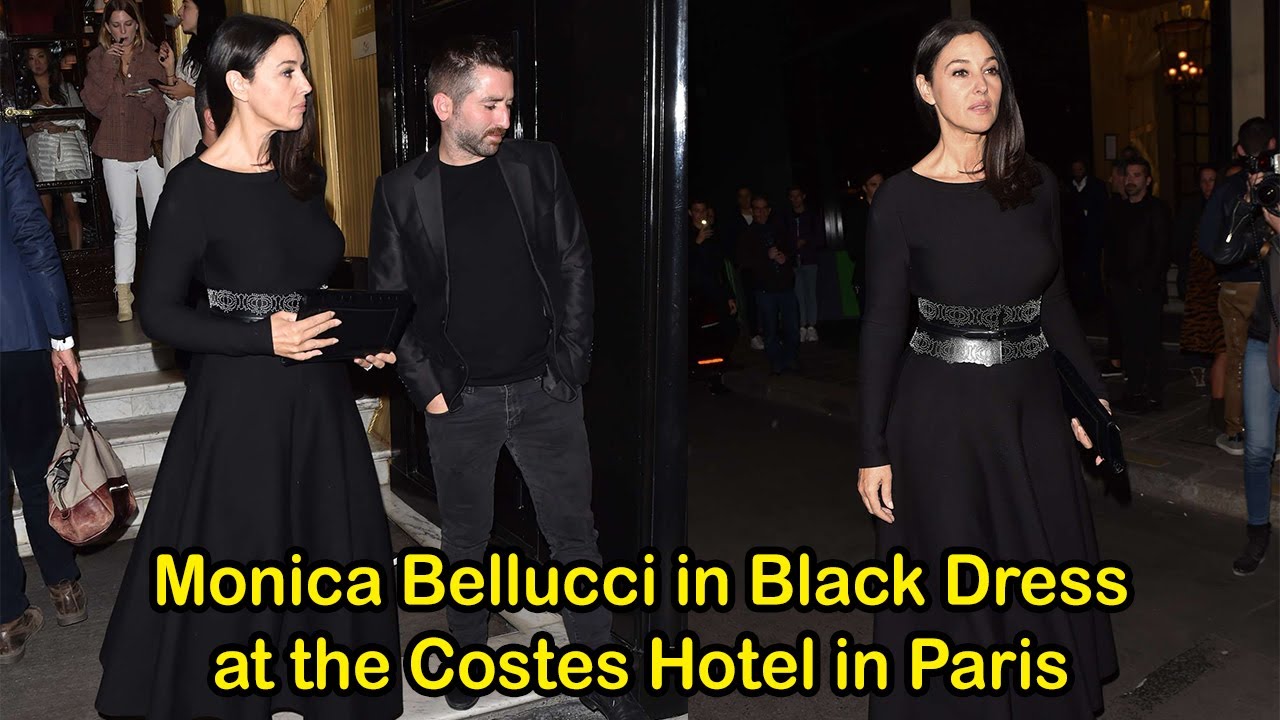 Monica Bellucci in Black Dress at the Costes Hotel in Paris
