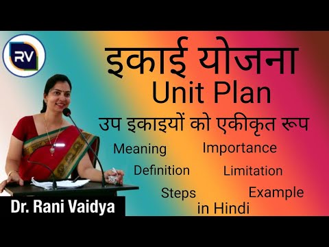 इकाई योजना / Unit Plan Meaning, Definition, Steps, Importance, Limitation, Example in Hindi