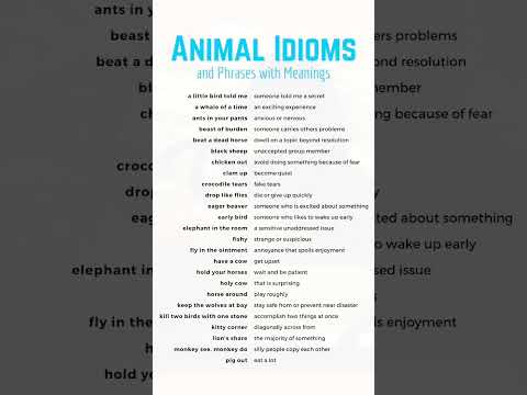 Animal idioms and phrases with meanings #learnenglish #grammar #vocabulary #spokenenglish #shorts