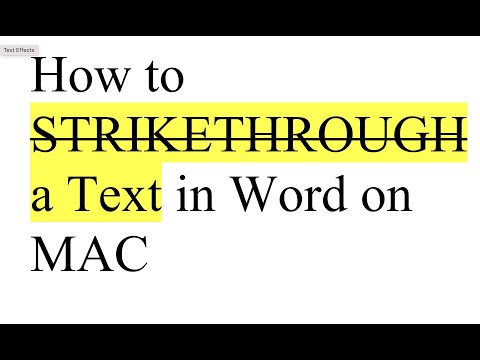 How to Strikethrough a text in Word on MAC