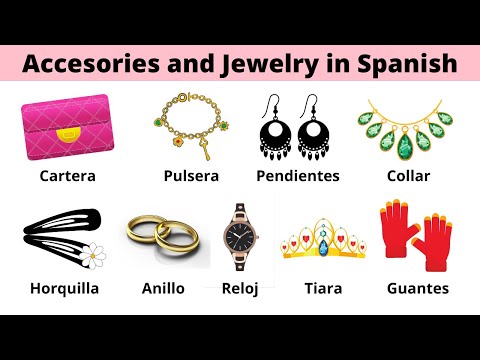 Accessories and Jewelry names in Spanish. Spanish vocabulary.