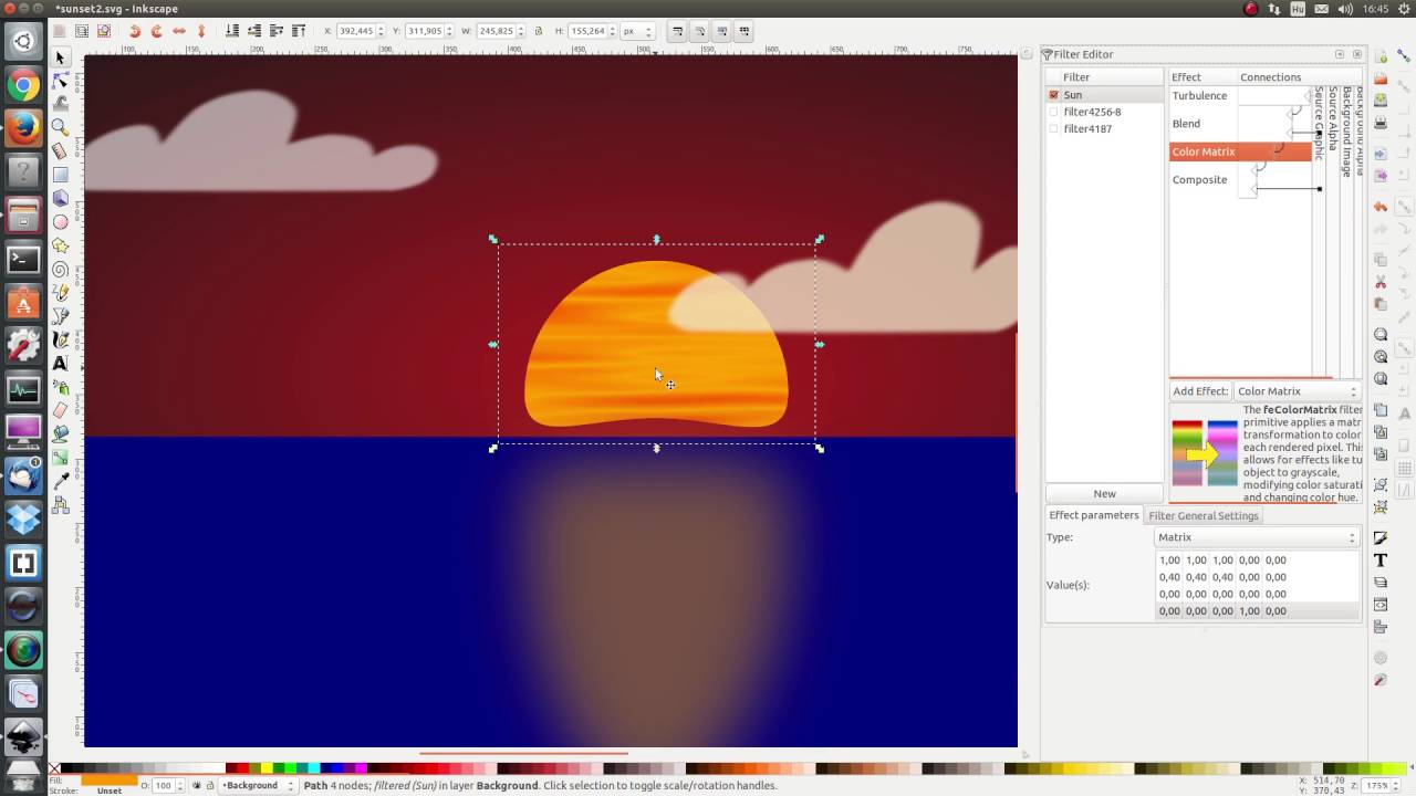 Inkscape: Drawing a sunset 6