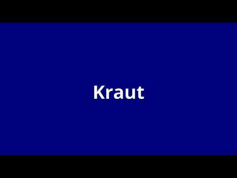 what is the meaning of Kraut.