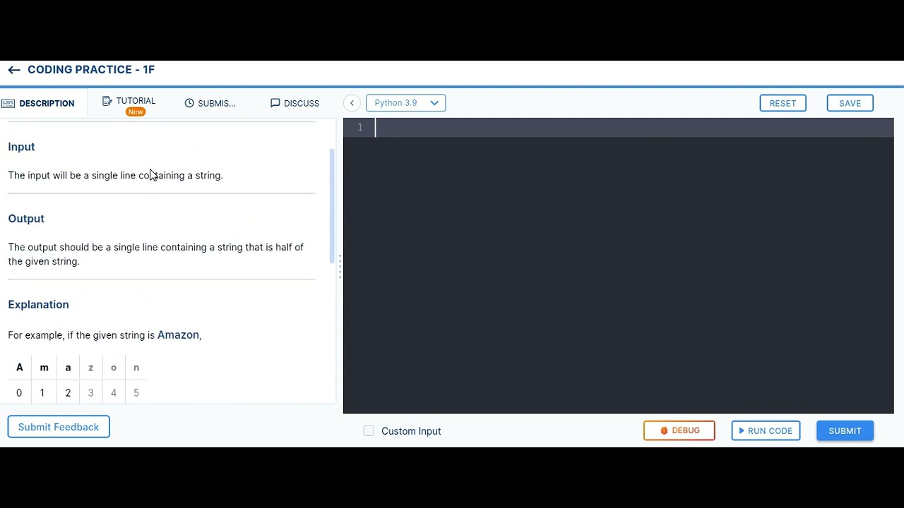 Half string (coding practice - 1F) #nextwave #codingpractice #pythonhelloworld