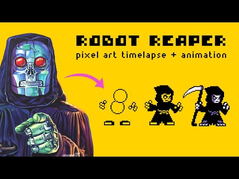 Making ‘Robot Reaper’ as a Neo Geo Pocket sprite | Pixel Art Timelapse