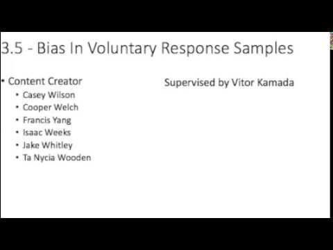3.5 - Bias in Voluntary Response Samples