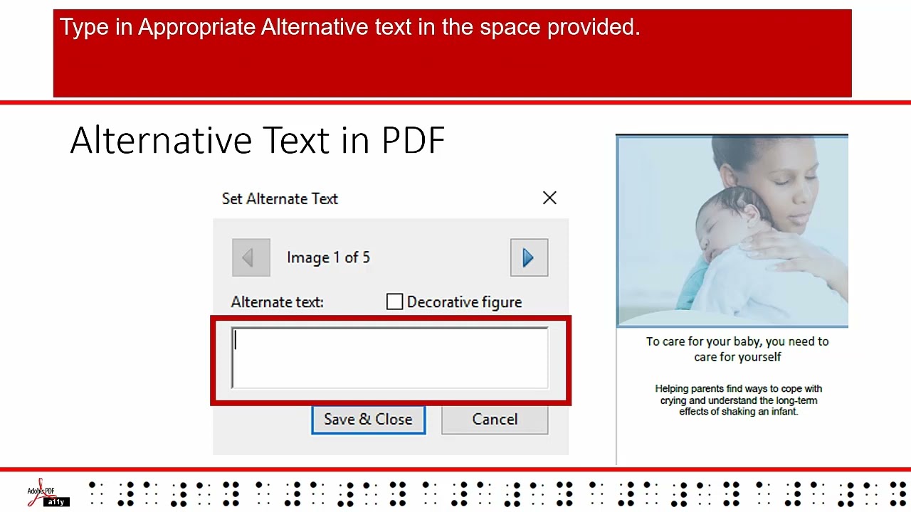 Creating Accessible PDF documents: Chapter Four:  Alternative Text