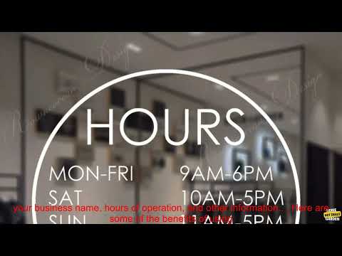 4001041085996 Personalized Store Business Hours Sign Window Decals Vinyl Shop Decor