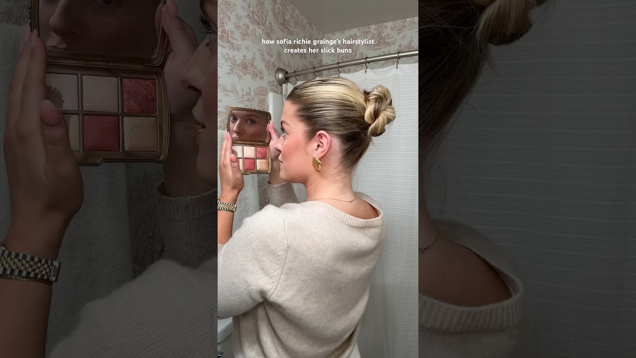 how sofia richie grainge’s hairstylist creates her slick buns #hairtutorial #updo #slickback k