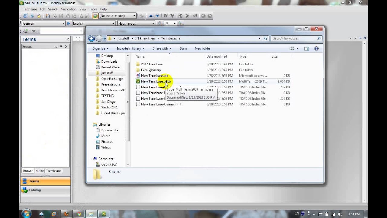 Creating and upgrading your termbase