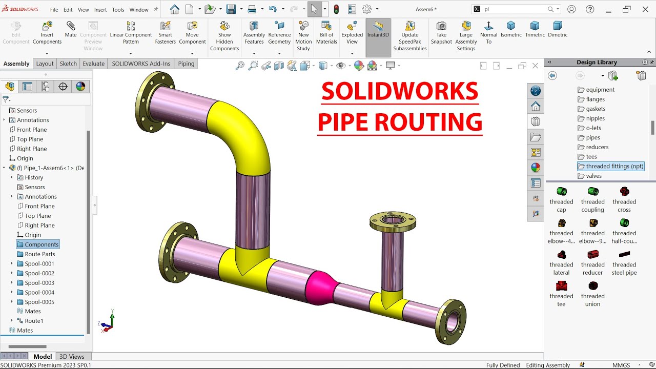 SolidWorks Pipe Routing Basic Tutorial
