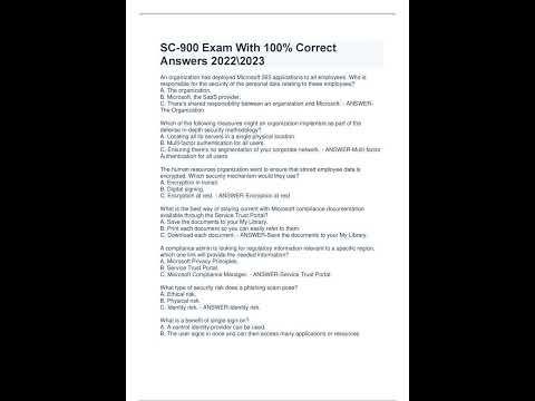 SC 900 Exam With 100% Correct Answers 2022/2023