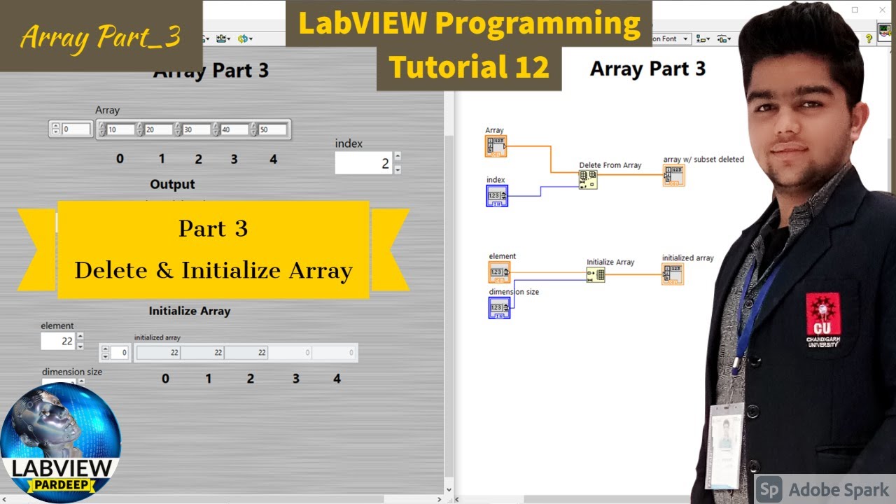 LabVIEW | LabVIEW Delete Array  & Initialize Array | LabVIEW Programming Array Part 3