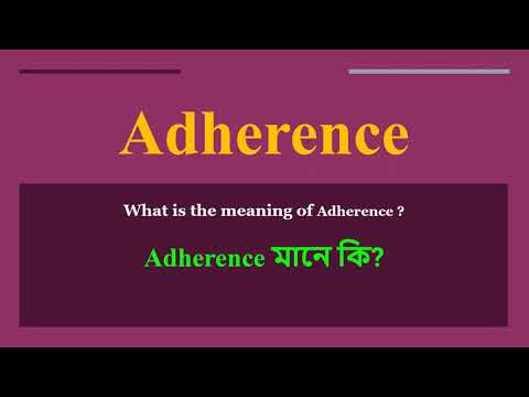 Adherence meaning in Bangla | Adherence mane ki | daily use English words
