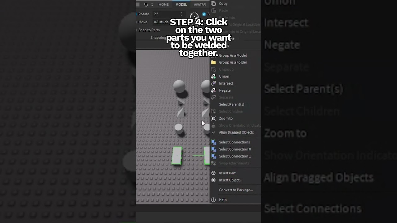 how to WELD two parts together in #robloxstudio #roblox #tutorial #guide #weld #music #edit