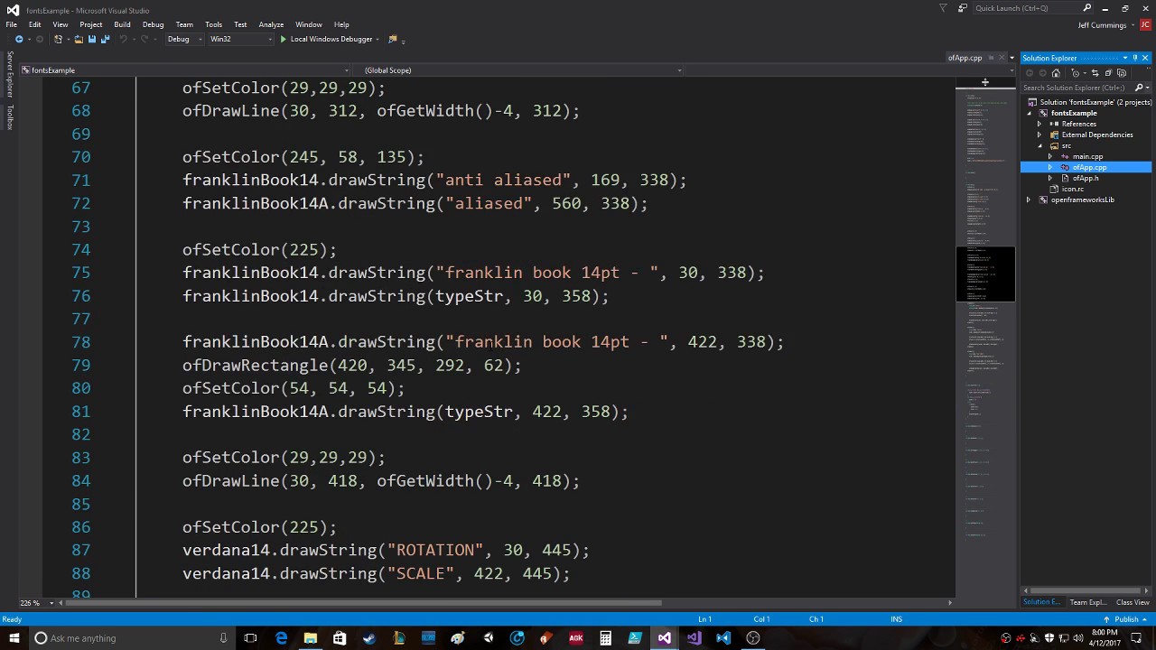 OpenGL OpenFrameWorks Adding Text with Variable Info Sprintf