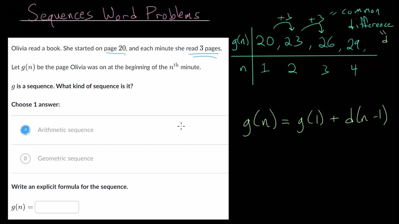 Sequence Word Problems: Arithmetic Sequences