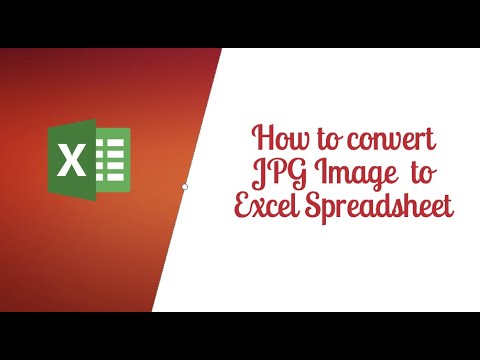 How to convert JPG Image to Excel Spreadsheet