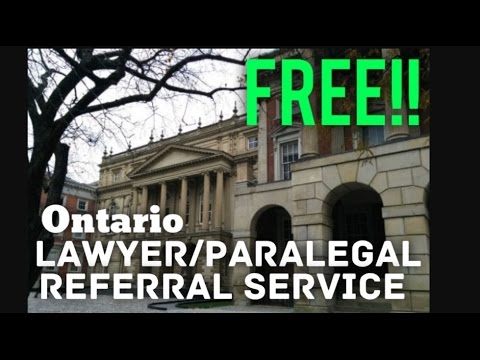FREE Lawyer/Paralegal Referral Service - LAW SOCIETY OF UPPER CANADA - Ontario ONLY