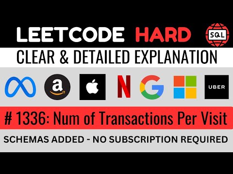Leetcode HARD 1336 - RECURSIVE CTE SQL Explained - Transactions Per Visit | Everyday Data Science