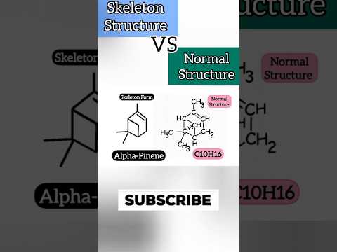 Skeleton Structure vs Normal Structure #chemistry #skeletalcompound #organicchemistry