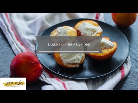 Baked Peaches a la mode dessert