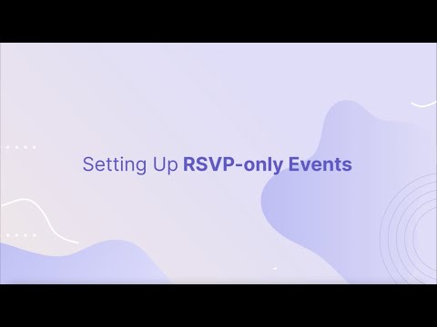 Setting Up RSVP only Events