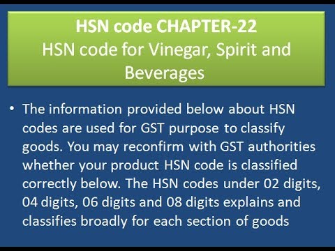 HSN CODE FOR GST - PRODUCT WISE GOODS & SREVICE DESCRIPTION (PART 22)