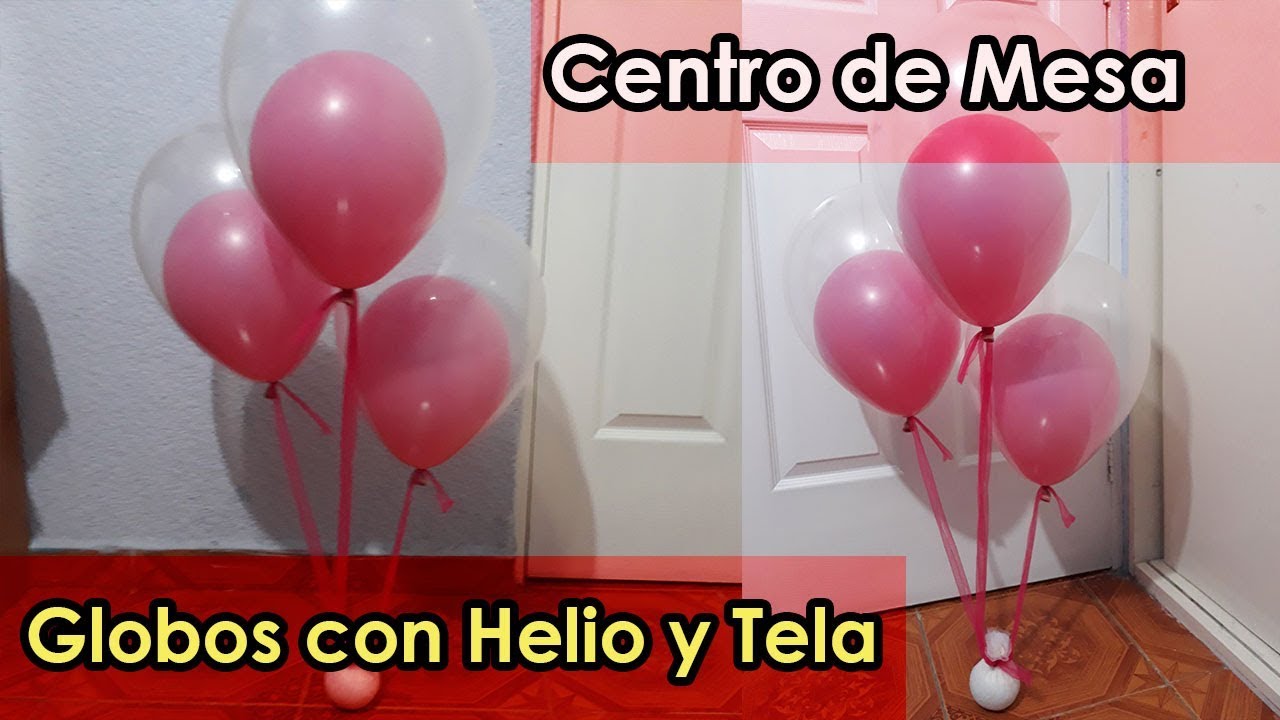 Centro de Mesa globos con Helio y Tela