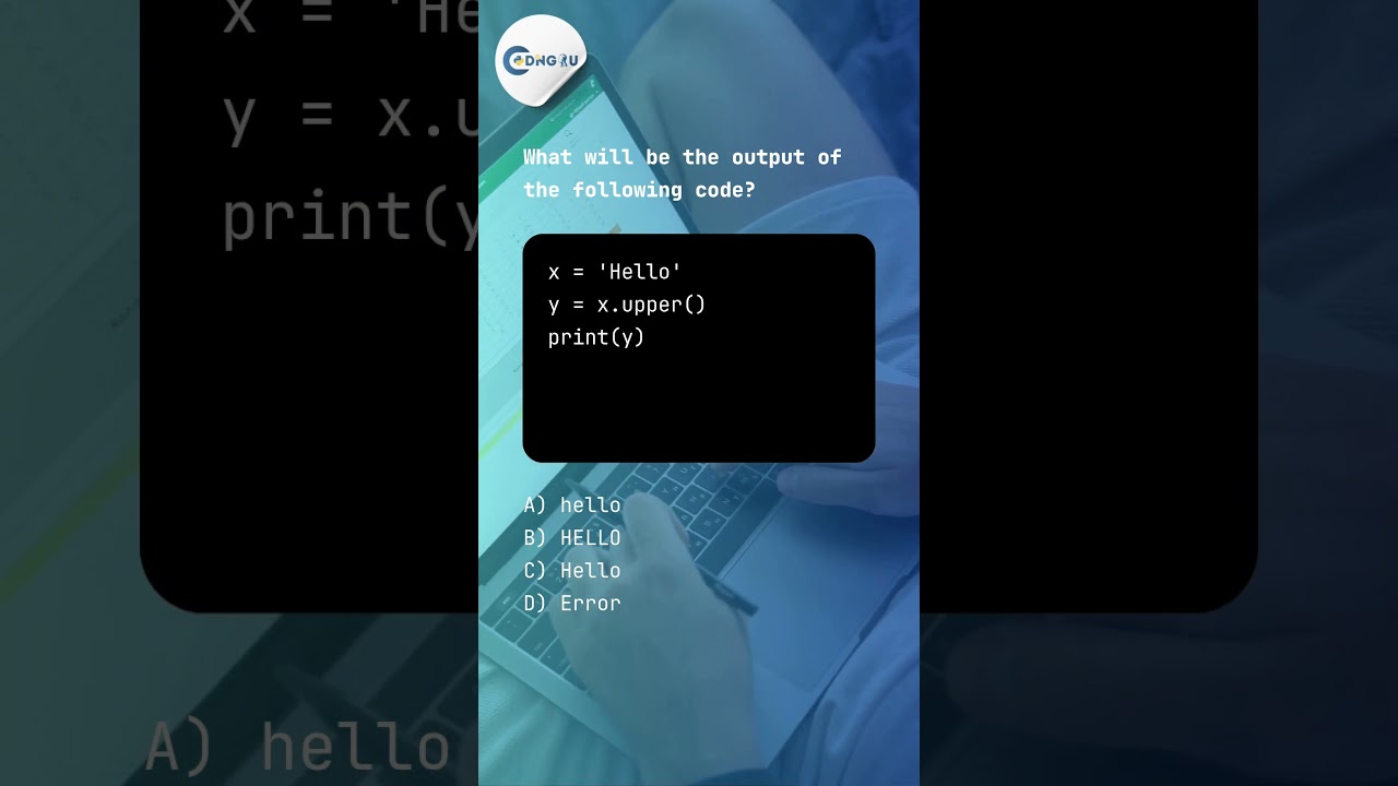Python MCQ: Converting Strings to Uppercase #python #pythonMCQ #pythoncoding #coder