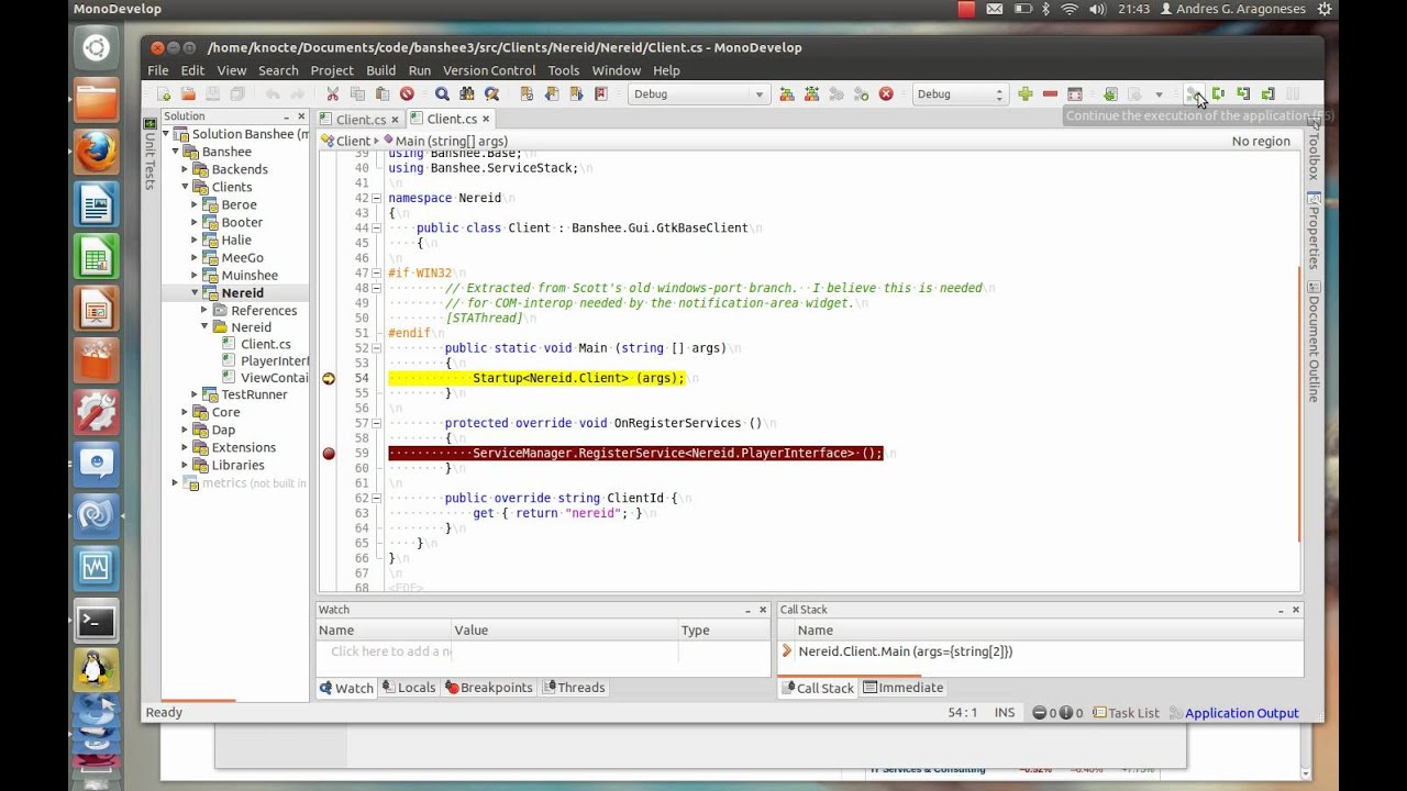 MonoDevelop Debugger bug