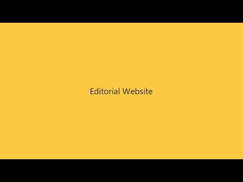 Editorial Website Design
