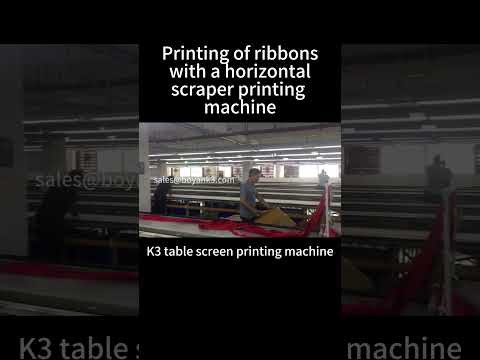 Printing webbing and elastic bands using a horizontal automatic screen printing machine #printing