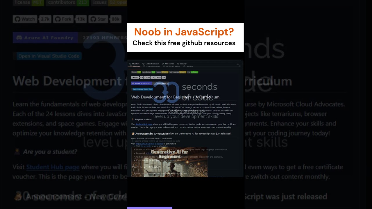 Best Resources on GitHub for JavaScript Beginning #codeeveryday #javatutorial