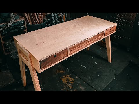 DIY Modern Plywood Desk