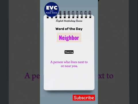 "Neighbor" Meaning in English| English Vocabulary Course