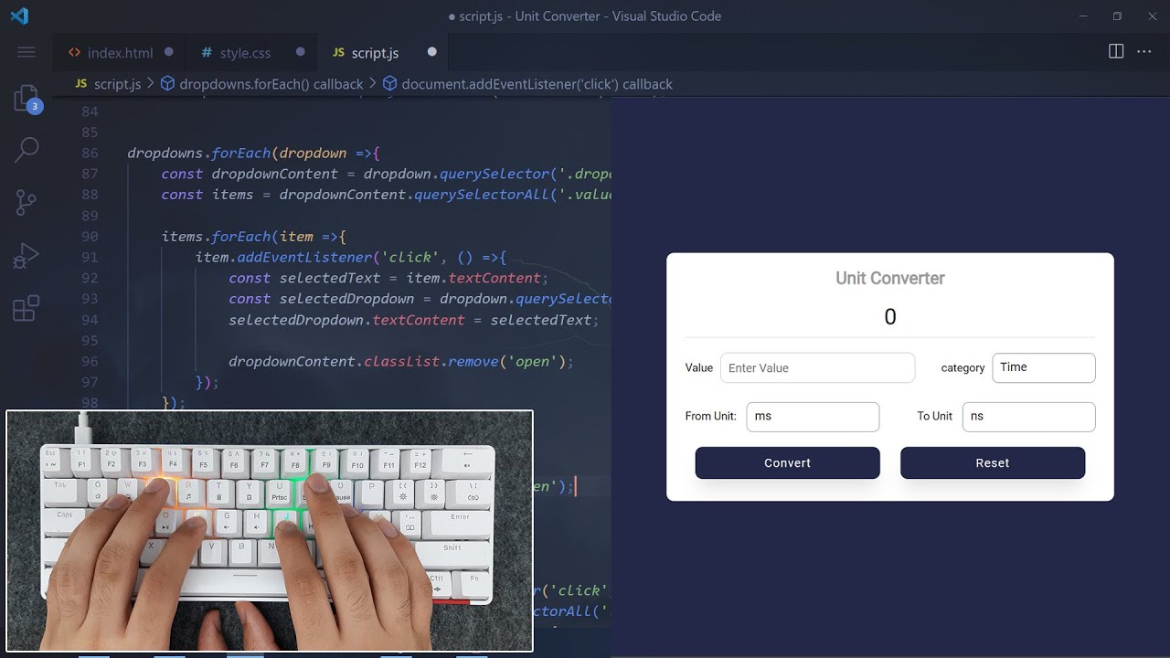 ASMR Programming - Unit Converter With JavaScript - No Talking