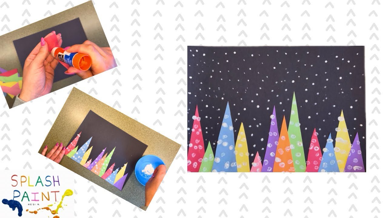 Easy Winter Crafts for Kids - Rainbow Snow Trees