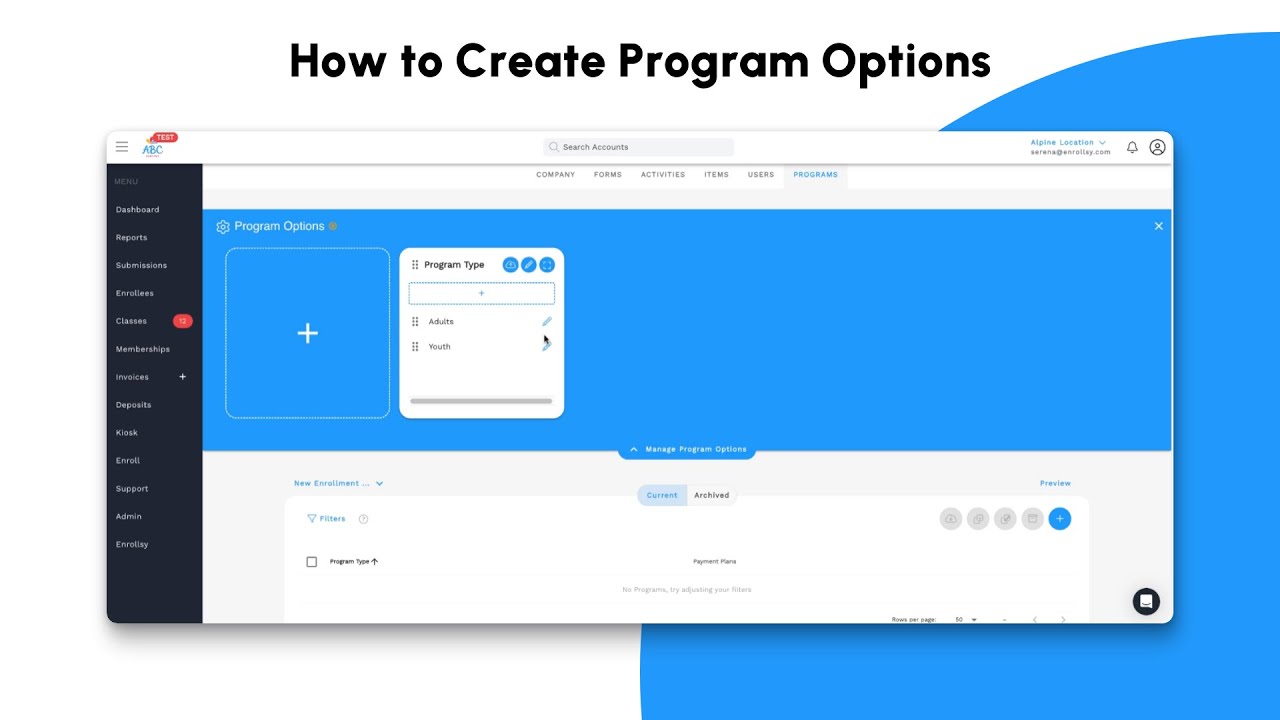 How to Create Program Options