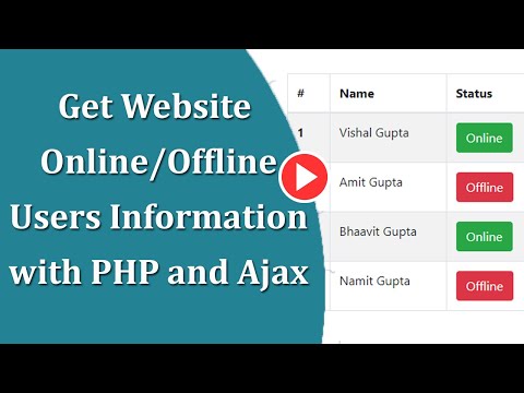 Learn Get Website Online Offline Users Information with PHP and Ajax - Mind Luster