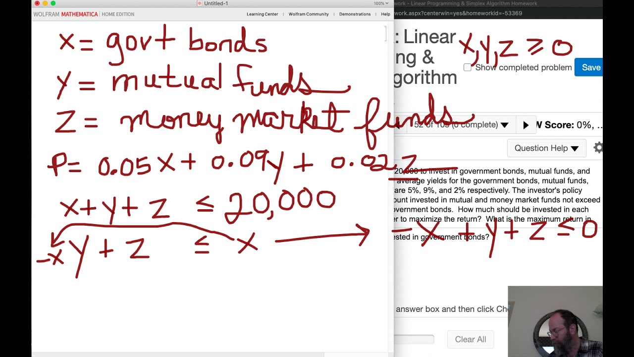 Simplex Algorithm with Pearson and Mathematica, Part 3
