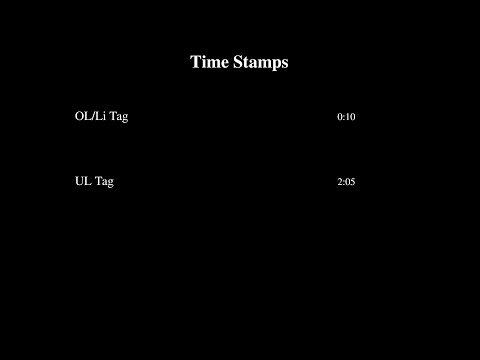 HTML: Ol, Ul, Li, Unordered, Ordered, Listitem