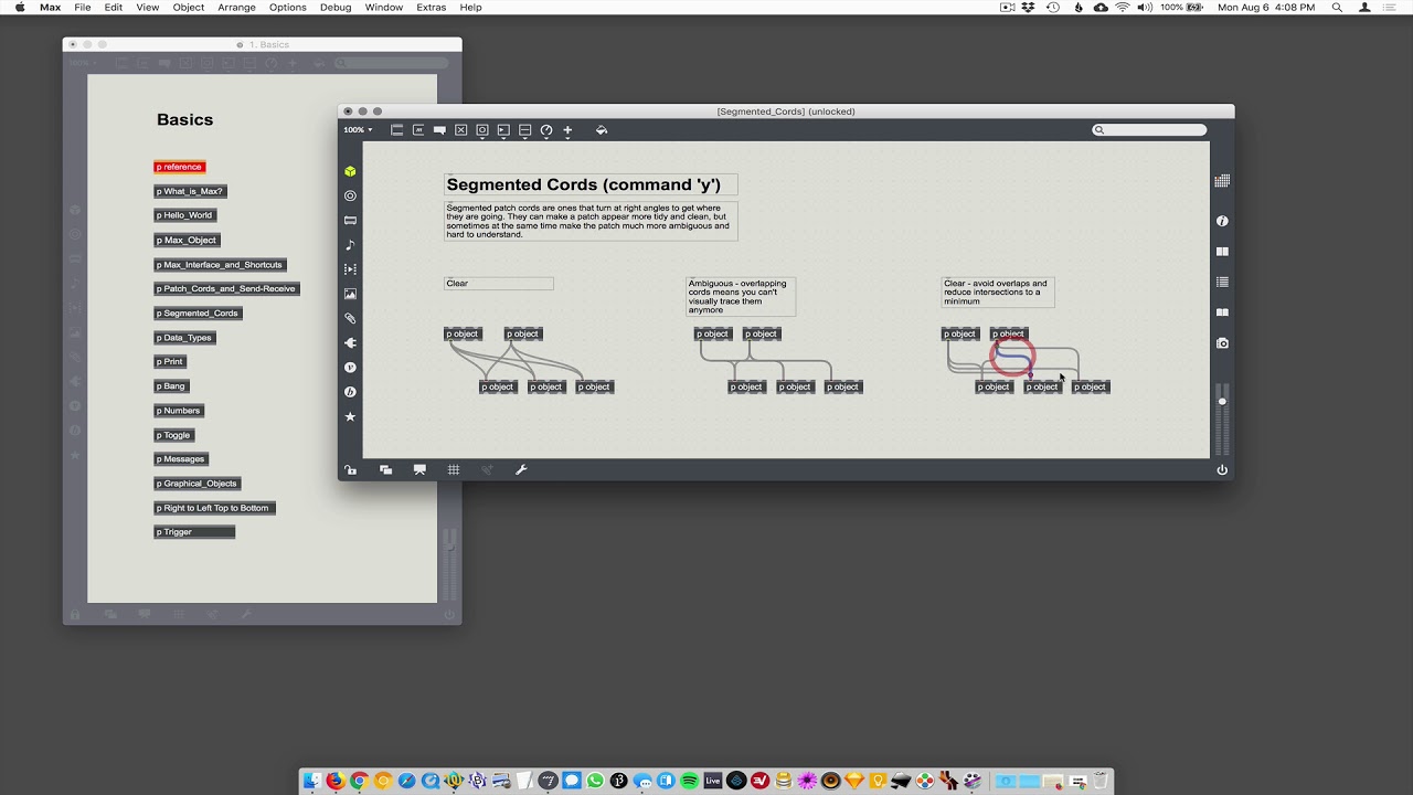 Max/MSP - segmented cords