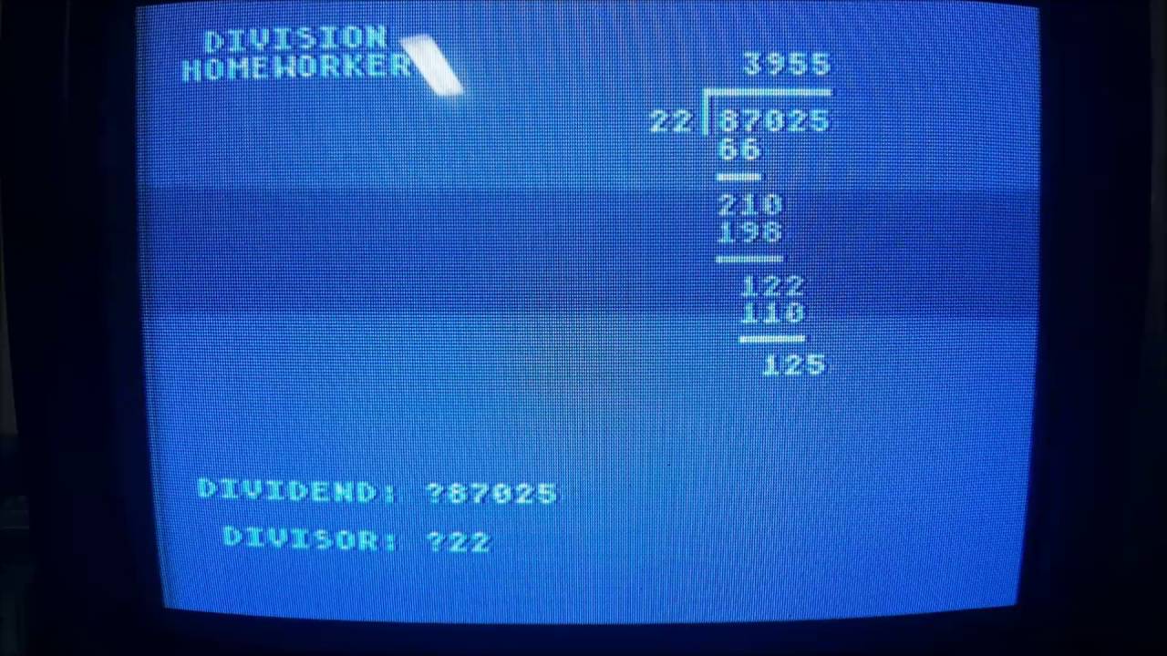 ATARI Basic Long Division Calculator that shows your work!